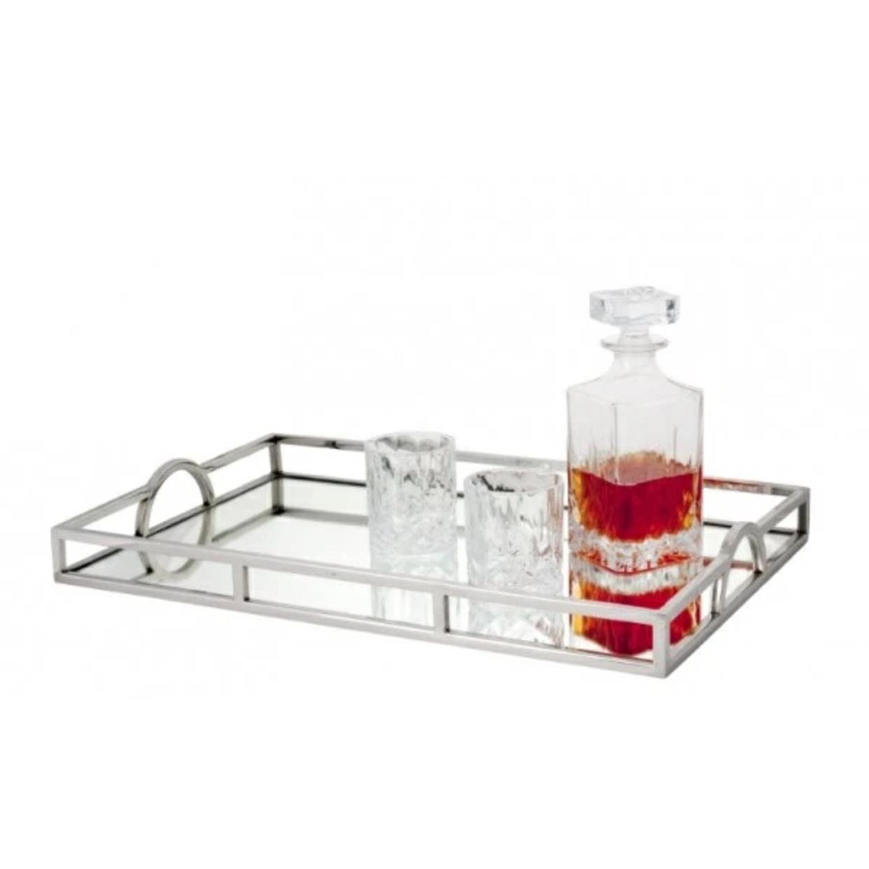 Rectangular Mirrored Tray with Handles – Large – C'estbien Collection